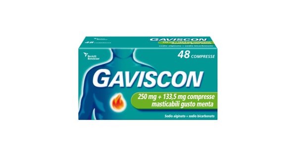 Gaviscon 48 compresse Menta 250+133,5mg